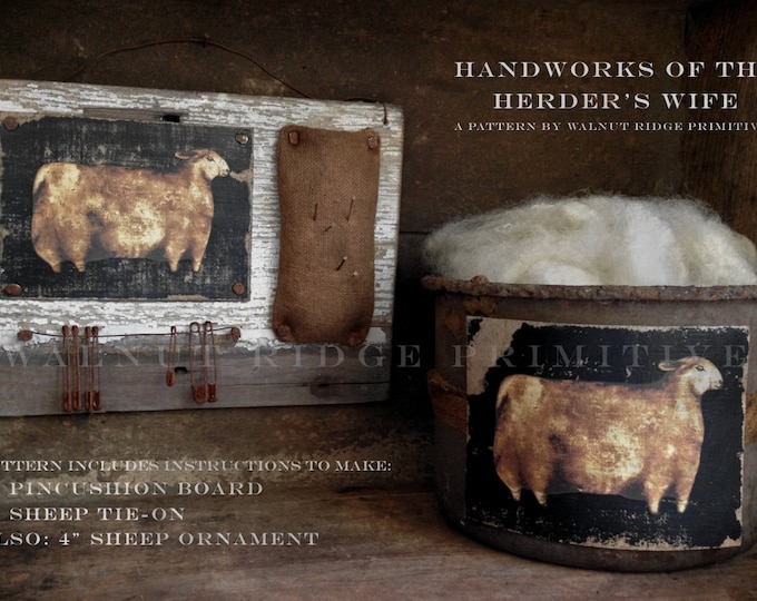 Primitive E-pattern Instant Download Sheep Pincushion Board, Ornament ...