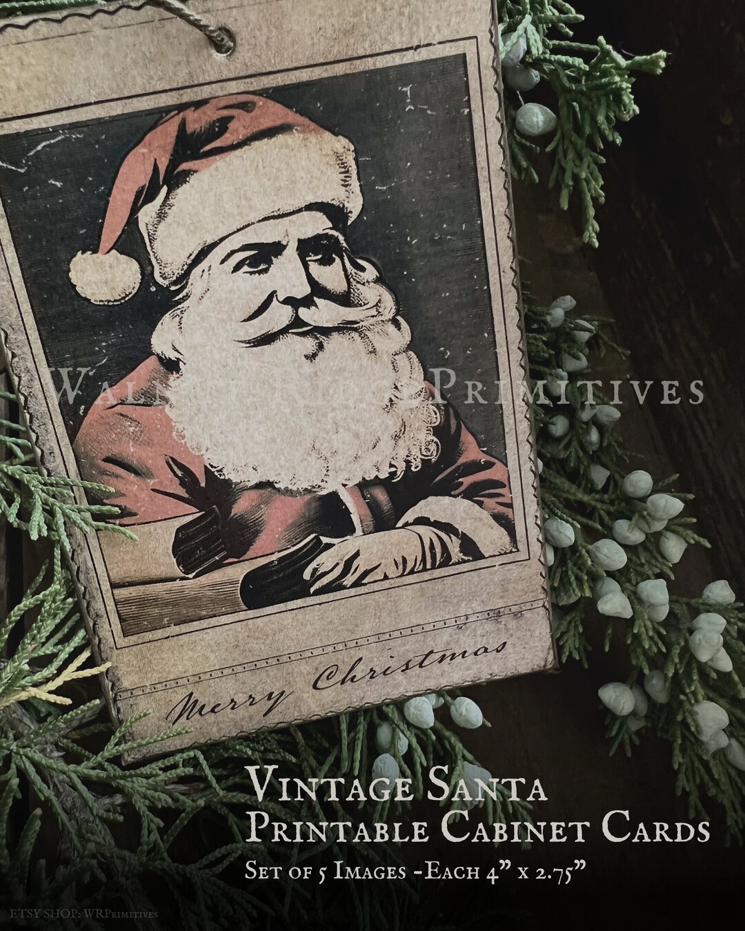 Vintage Christmas Santa Cabinet Cards Instant Download Printable Images ...