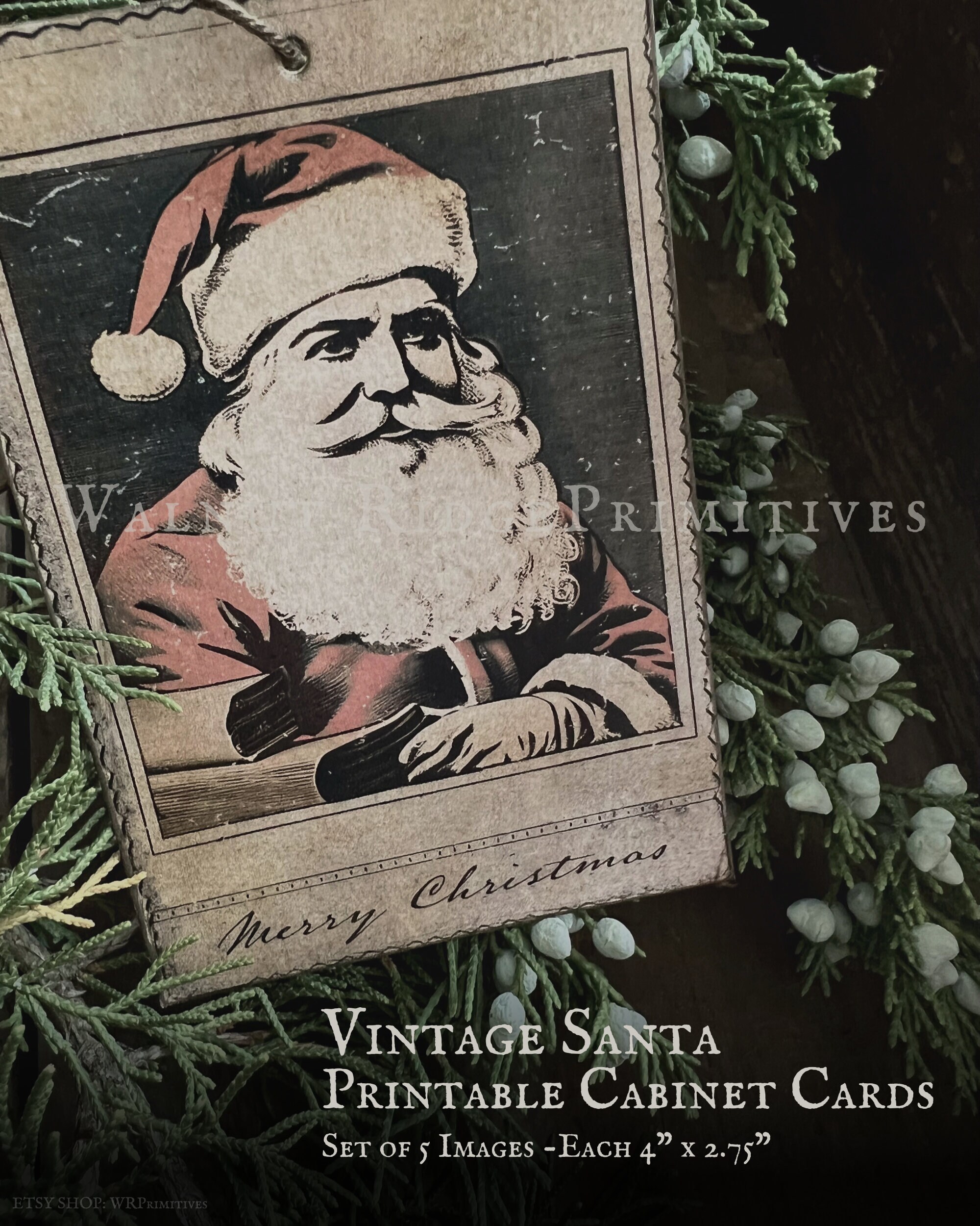 Vintage Christmas Santa Cabinet Cards Instant Download Printable Images ...