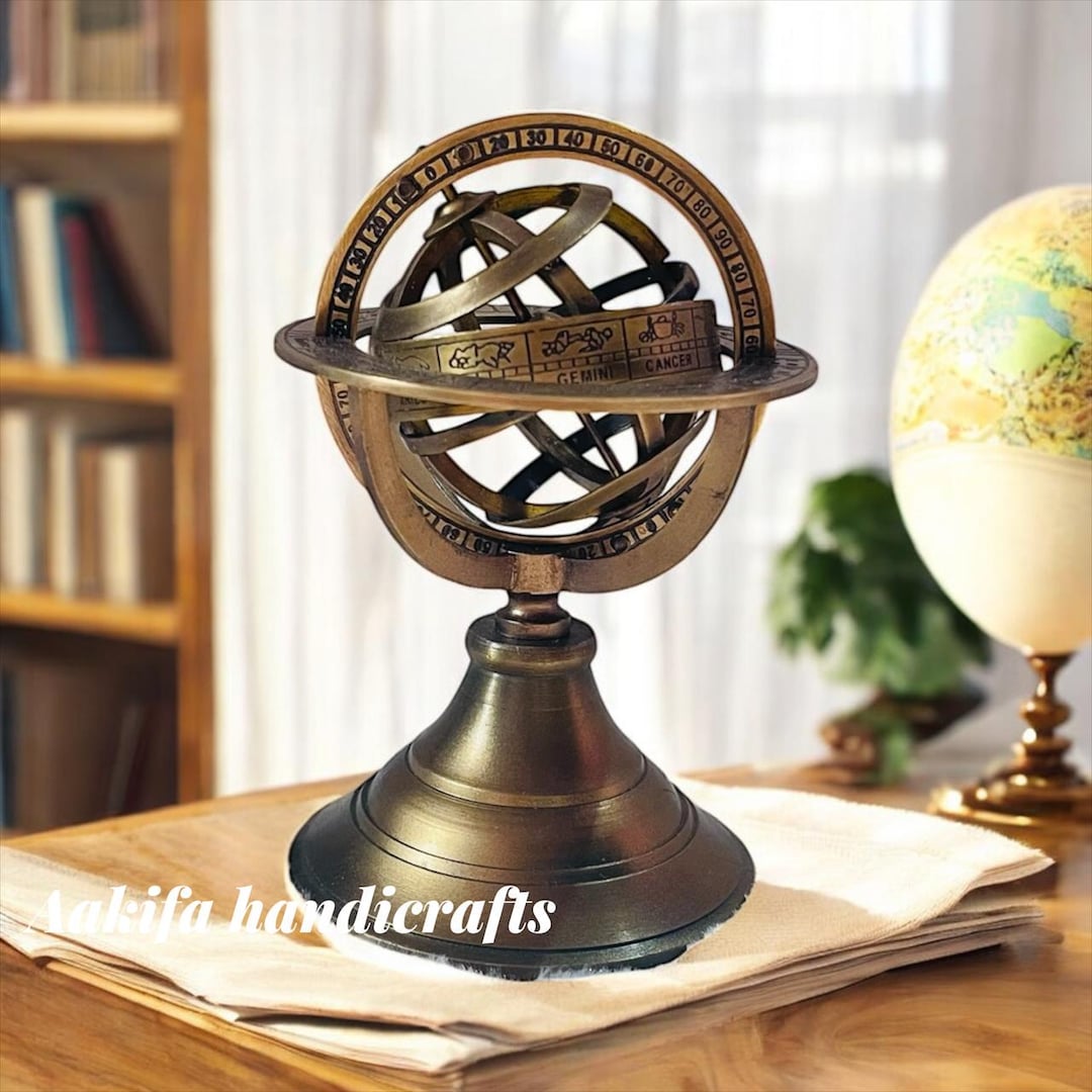 Antique Brass Zodiac Armillary Sphere Globe - 8 Inch - Etsy