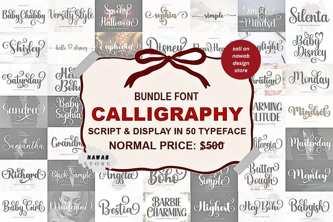 Calligraphy Font Bundle – Handwritten Script Fonts for Cricut ...