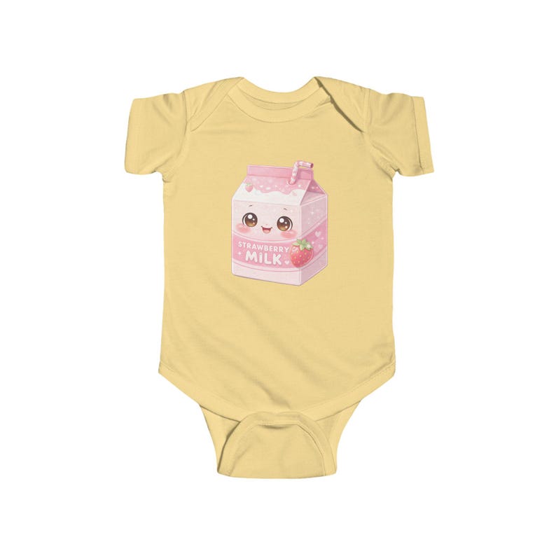 Kawaii Strawberry Milk Carton Infant Onsie| Cute Pink Drink Graphic - Etsy