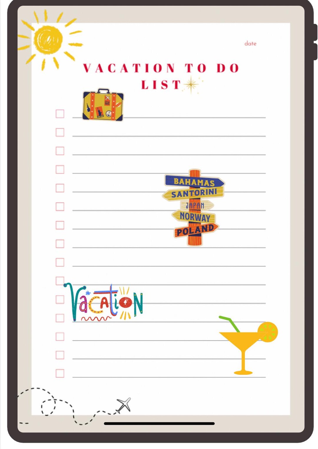 Vacation to Do List Printable | Travel Checklist Template | Holiday ...
