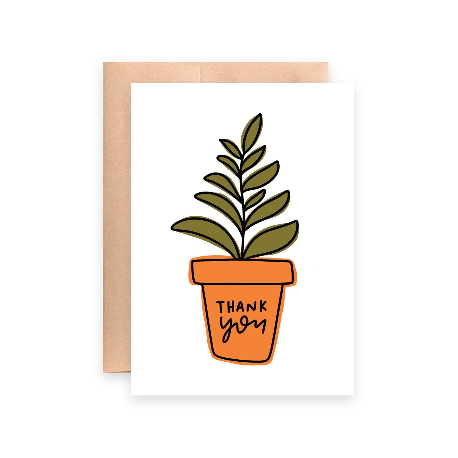 Potted Plant Thank You Card Printable Greeting Card Digital | Etsy
