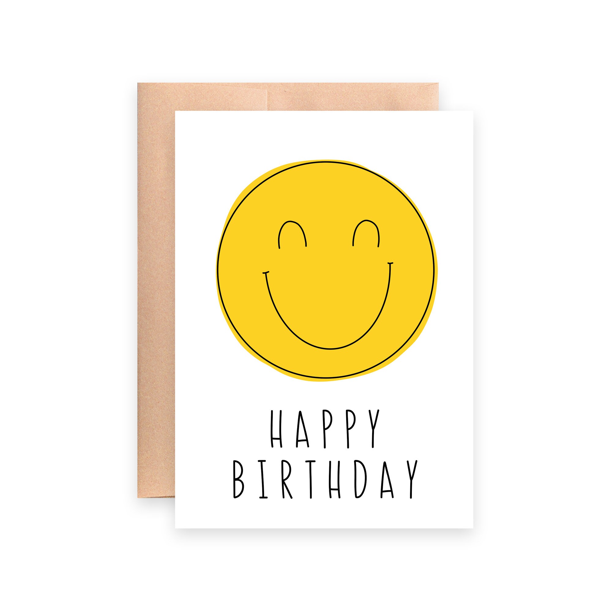 Smiley Face Printable Happy Birthday Card Instant Download | Etsy
