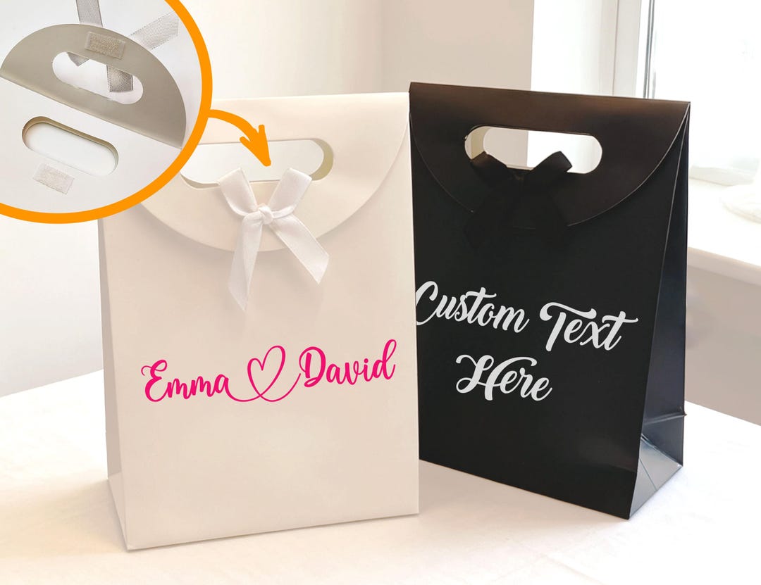 Personalized Gift Bags With Your Text, Bow Tie Gift Bag, Bulk Thank You ...