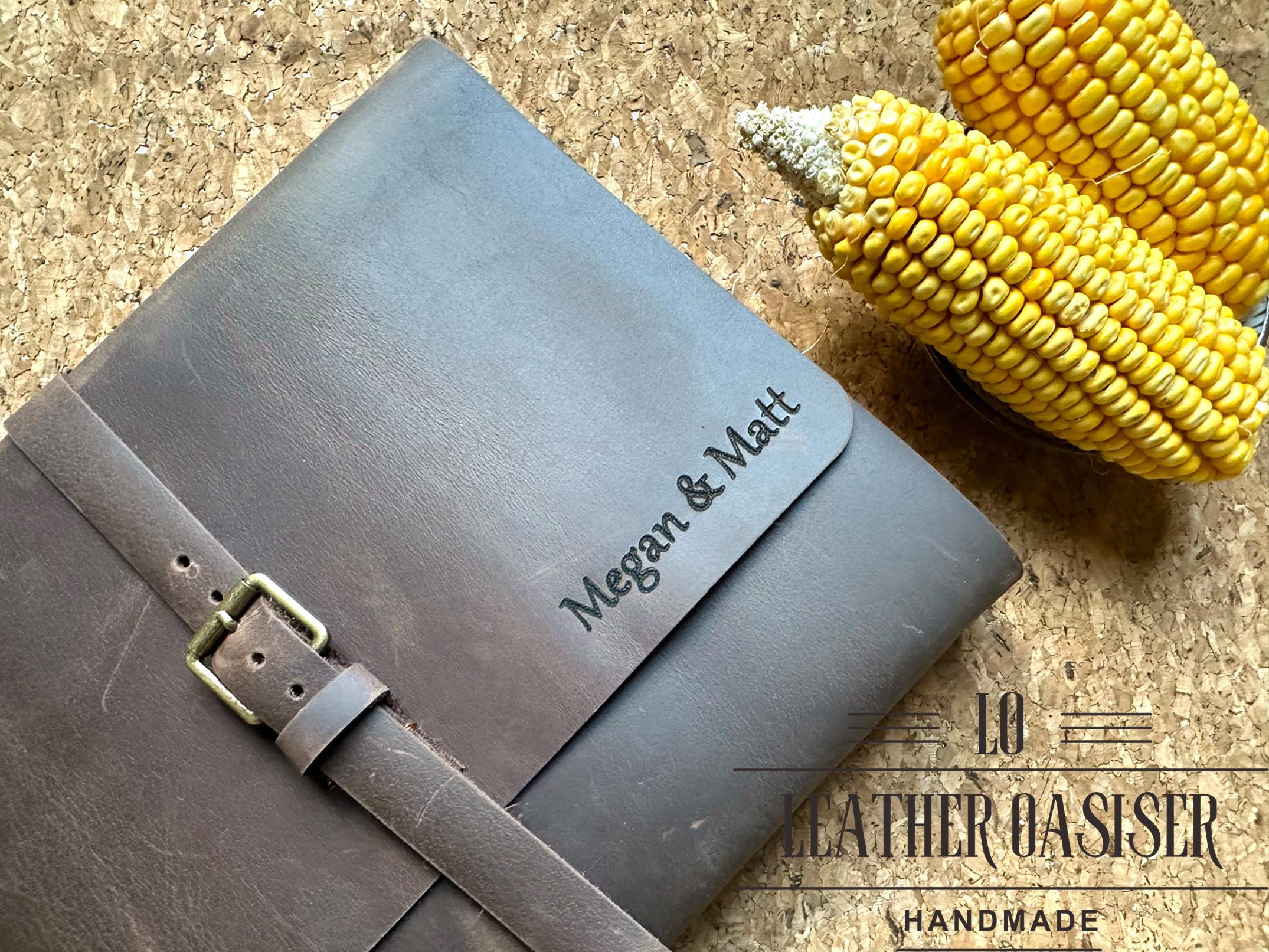 Personalized Leather Anniversary Photo Album Scrapbook Book: 6x8 Inch ...