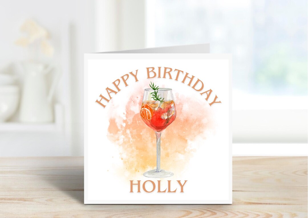 Personalised Aperol Spritz Inspired Orange Birthday Greetings Card ...
