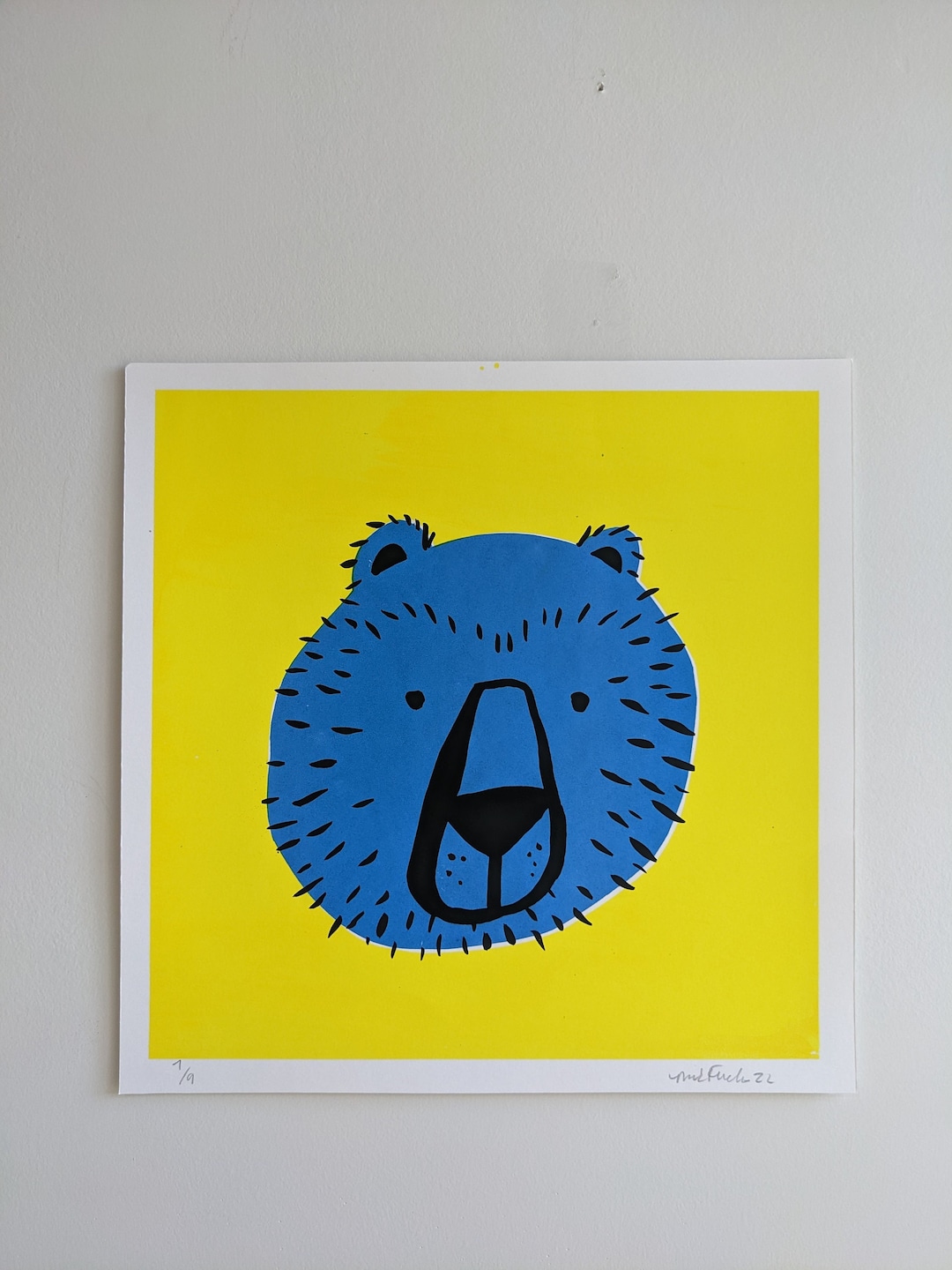 Bear Face Screen Print - Etsy