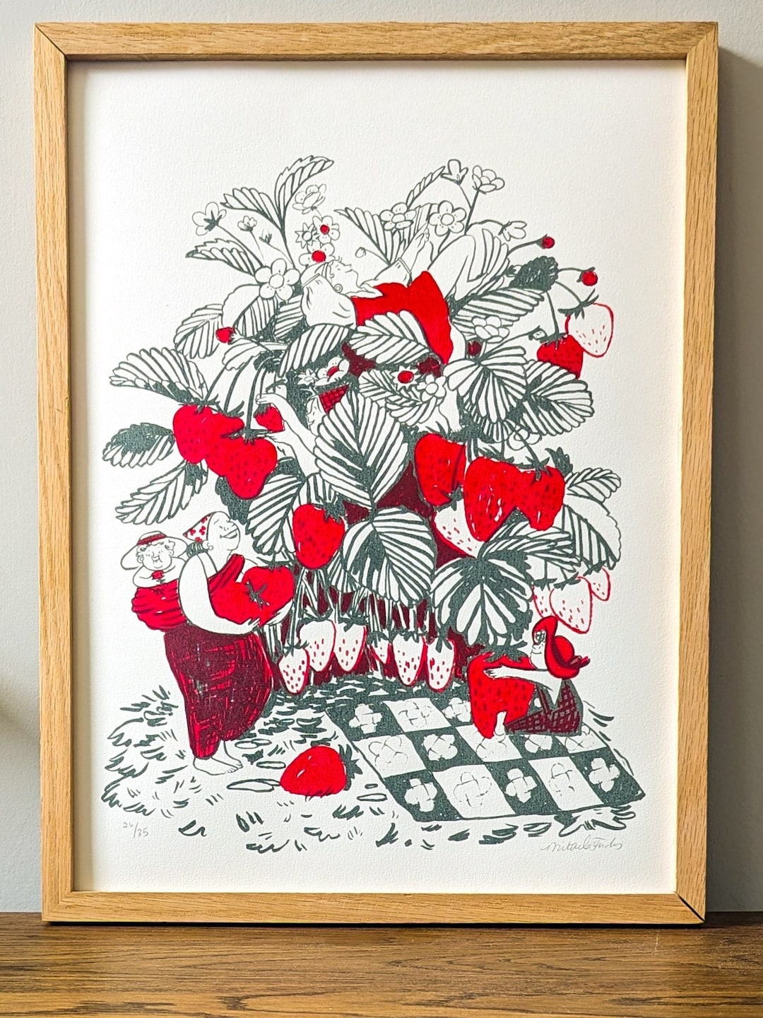 Strawberry Girl Harvest Screenprint - Etsy