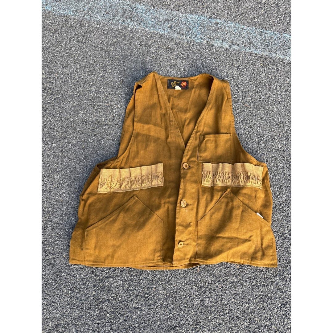 Vintage Bullseye Bill Canvas Hunting Vest Brown Workwear Utility Vest ...
