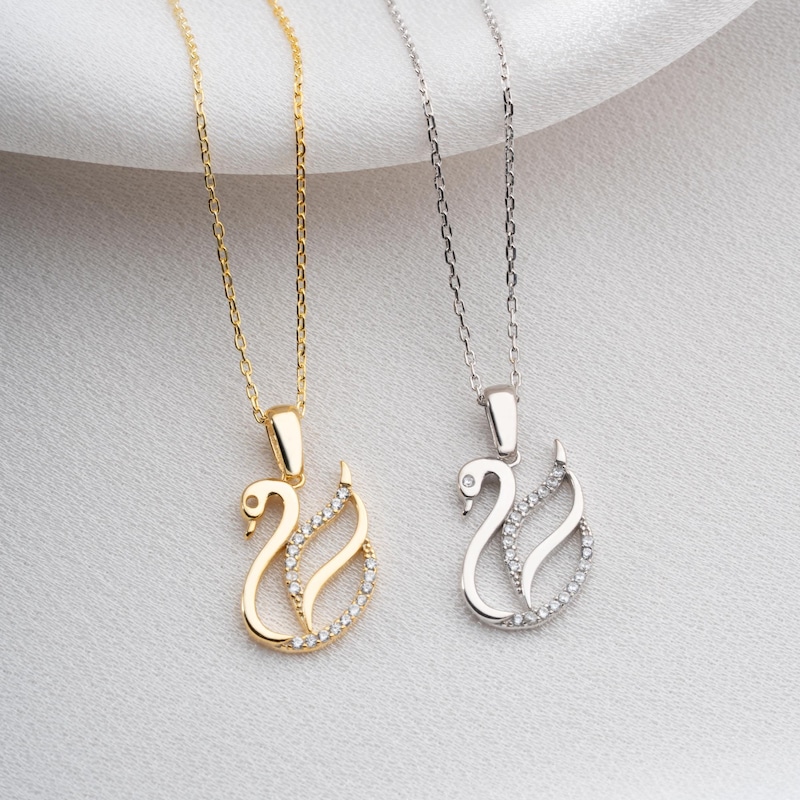 Swan 925 Necklace - Etsy