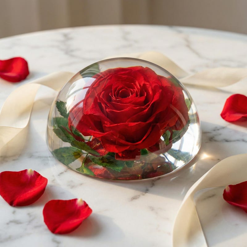 Resin Red Rose - Etsy New Zealand