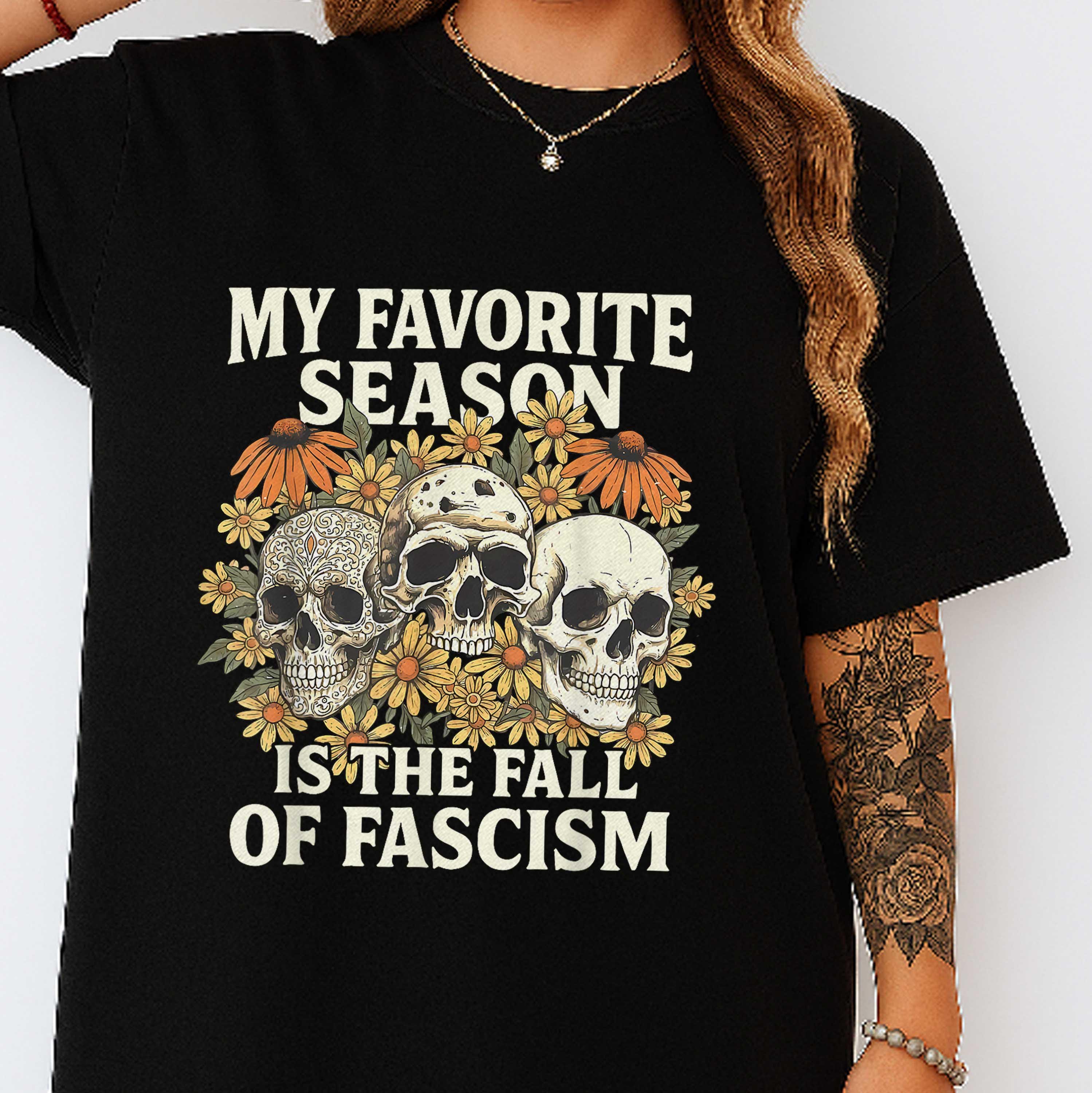My Favorite Season is the Fall of Fascism SVG PNG, Anti Fascist Skulls ...