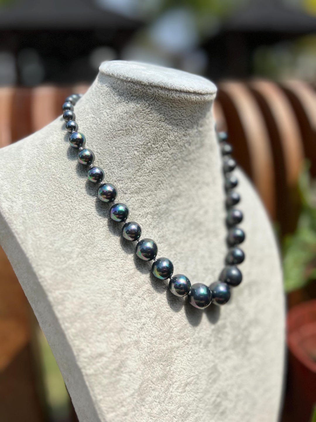 Exquisite Lab Large Pearl Necklace – Timeless Elegance on Silk Thread ...