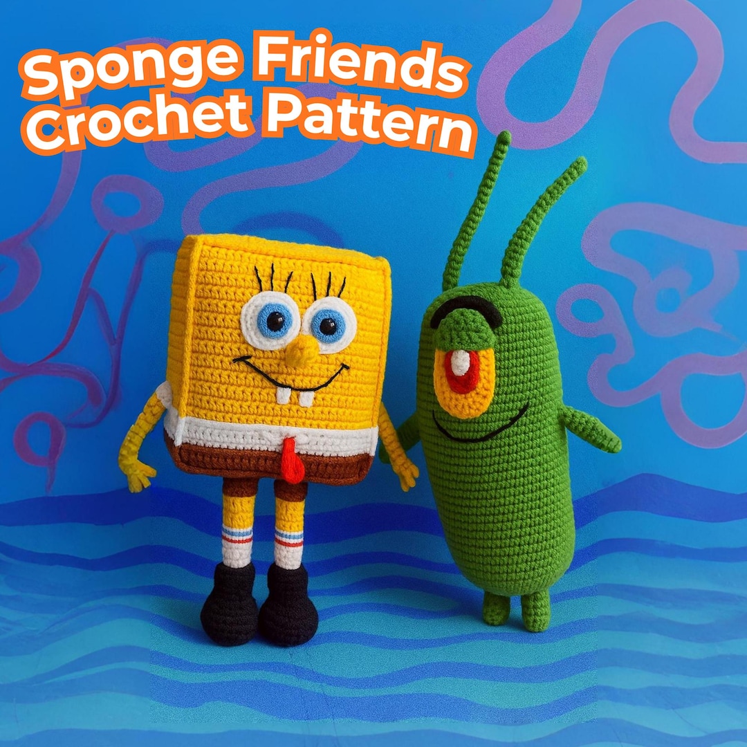 Spongebob and Plankton Crochet Pattern: Amigurumi PDF Tutorial (digital ...