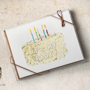 Personalized Birthday Cake With Name Card - Watercolor Cake With ...