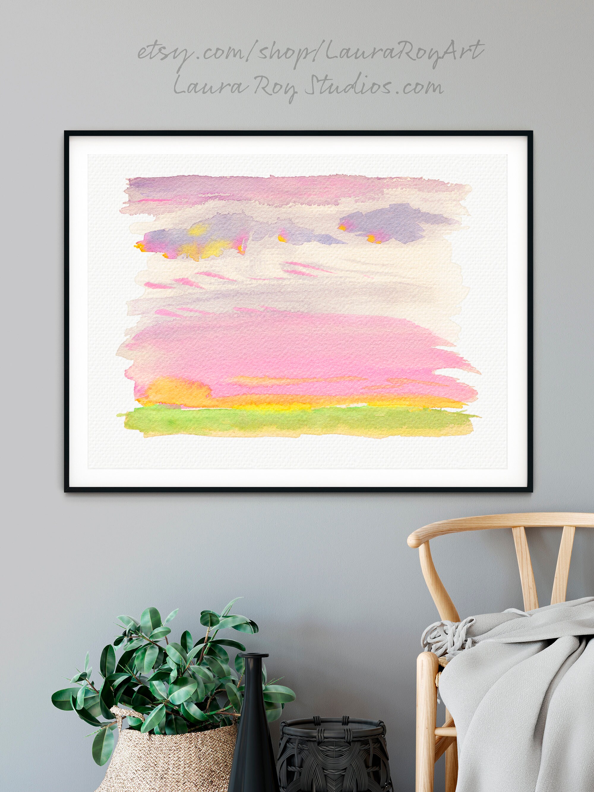 Prairie Sunrise Abstract Watercolor Giclée Print | Etsy