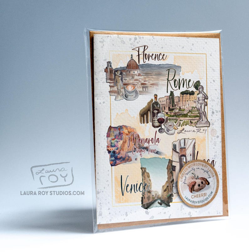 Italy Travel Card With Personalized Message - Watercolor Florence, Rome ...