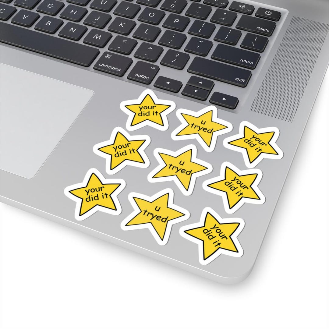 9 Funny Star Stickers, Encouragement Stickers, Exam Decals, Classroom ...