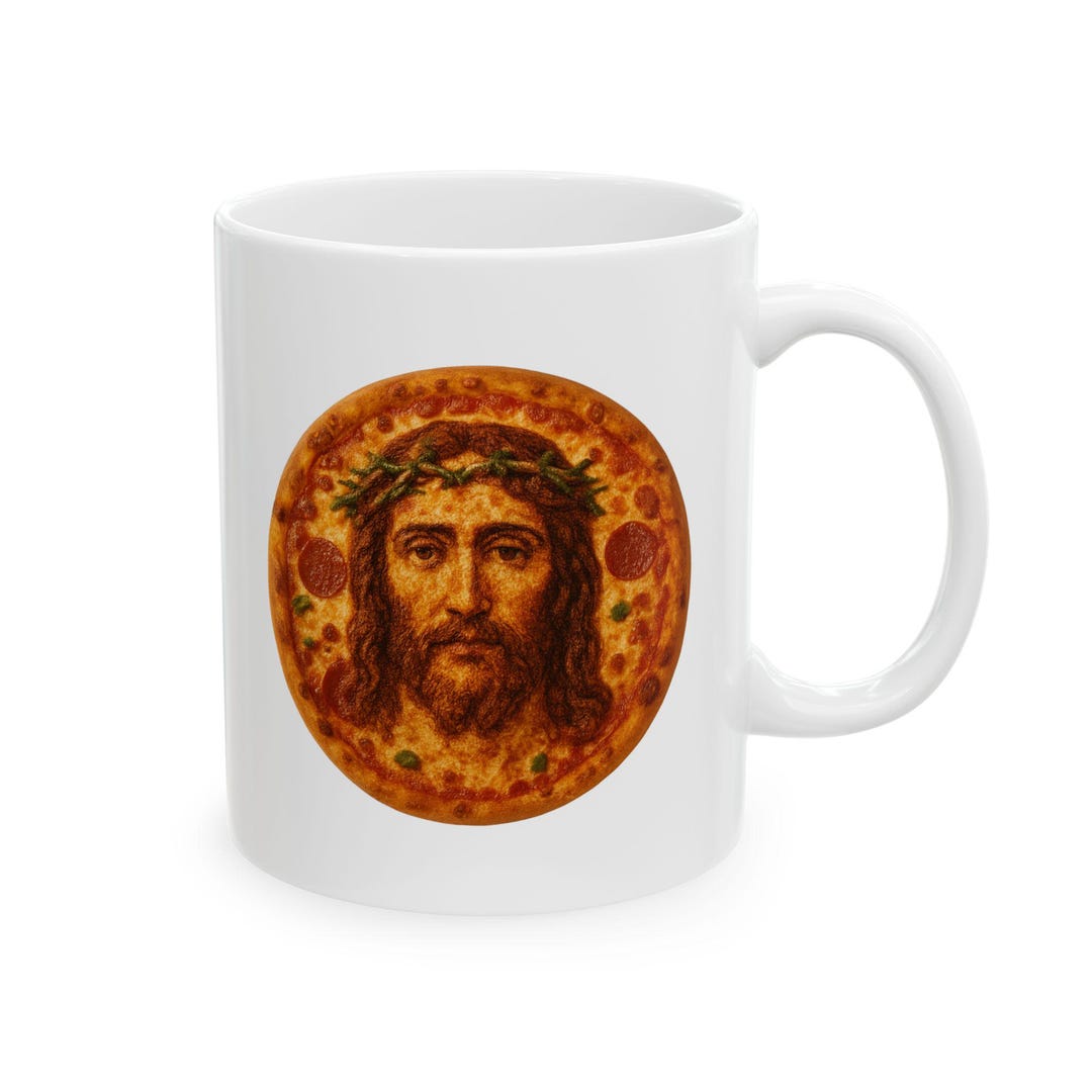 Jesus Pizza Meme Mug | Funny Coffe Mug, Jesus Crust - Etsy