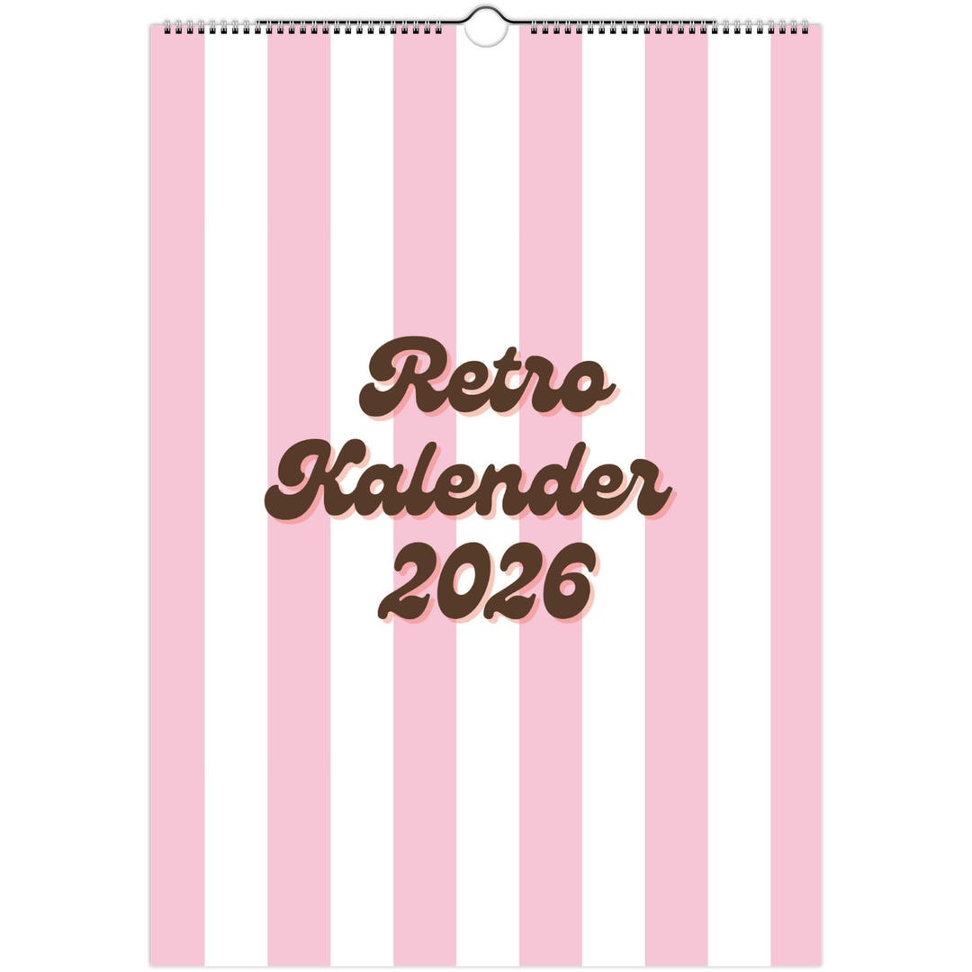 Retro Calendar 2026 A3, Colorful Wall Calendar, Retro Wall Calendar ...