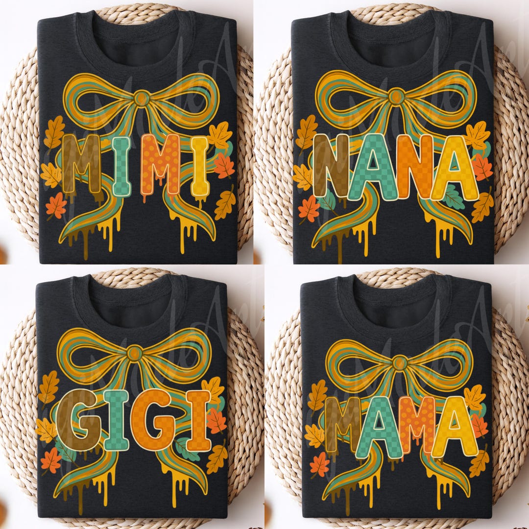 Fall Grandma Shirts PNG Bundle: Autumn Word Art Graphics (digital ...