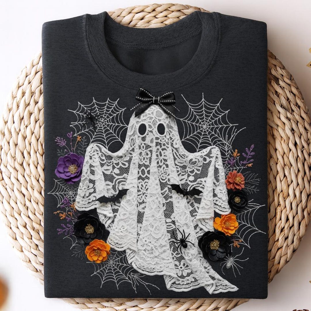 Lace Ghost PNG: Floral Halloween Sublimation Design (digital Download ...