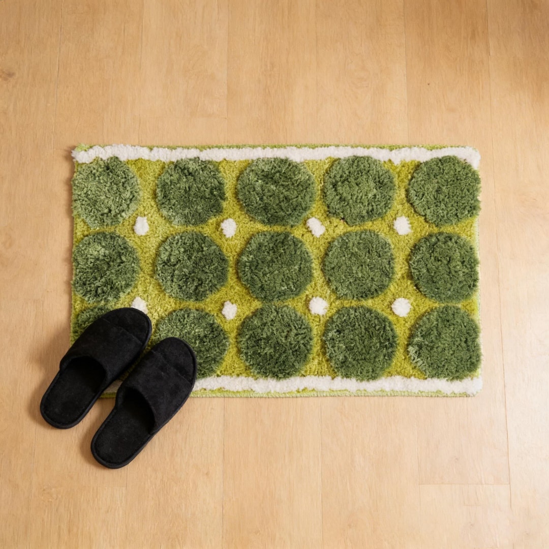 Green Moss Tufted Carpet, Faux Moss Bedside Rug, Non-slip Bath Mat ...