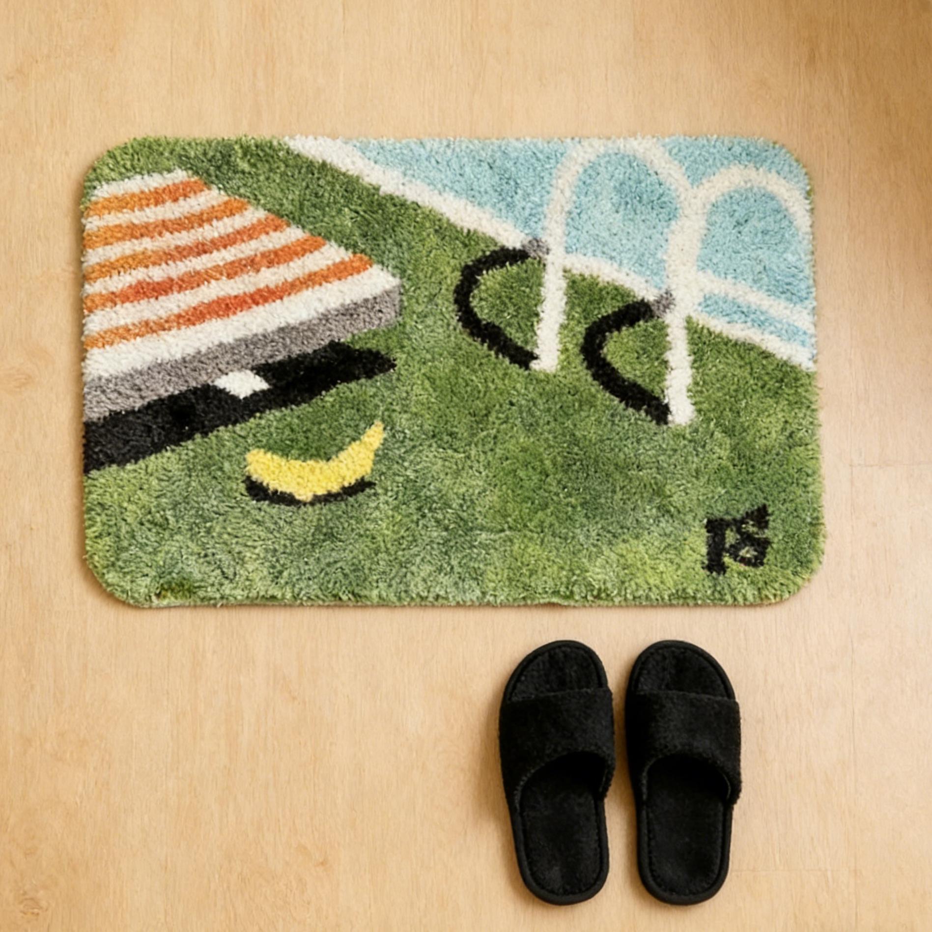 Funny Swimming Pool Pattern Bathroom Rug, Handmade Tufted Carpet ...