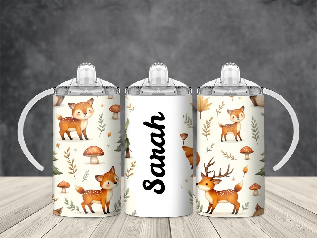 Woodland Baby Fox Sippy Cup Wrap 12 Oz Sublimation Design Cute Toddler ...