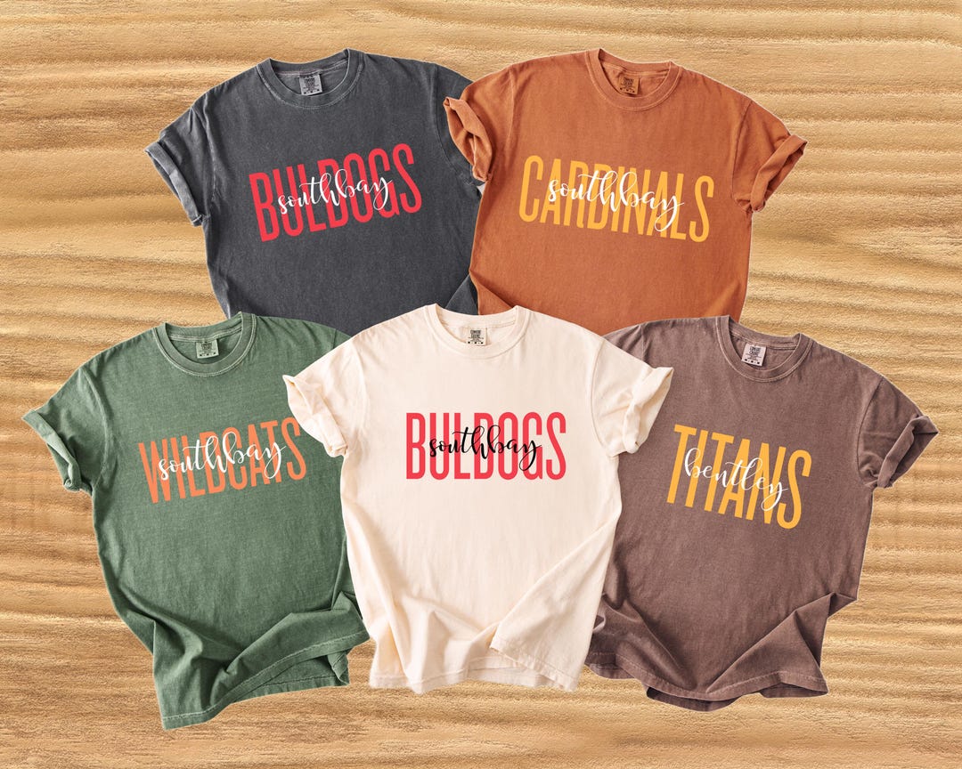 Comfort Colors® Custom School Team Mascot Shirt, Team Spirit T-shirt ...