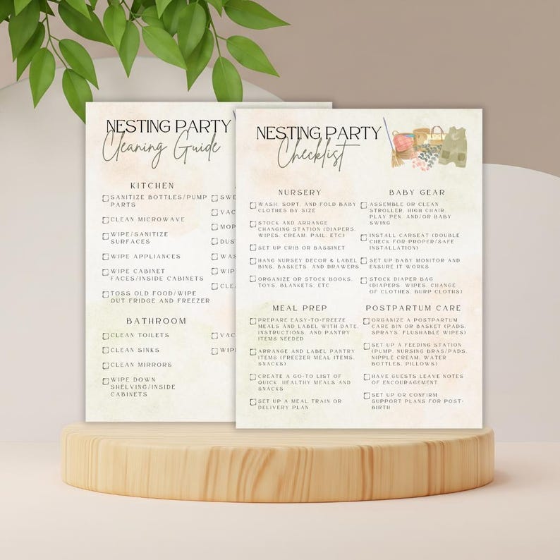Nesting Party Checklist Template, Prep the Nest List, Instant Digital ...