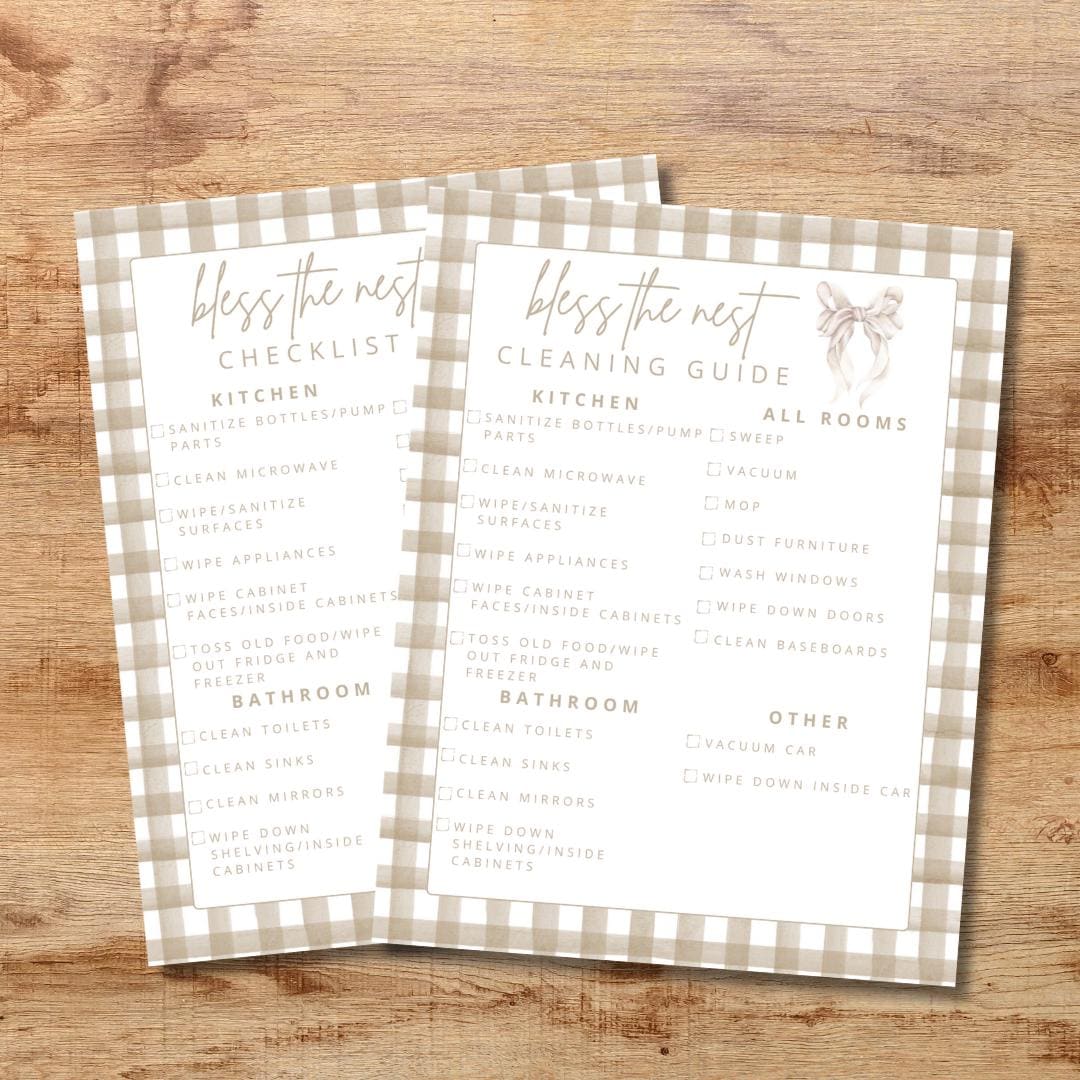 Nesting Party Template Bundle: Checklist and Cleaning Guide, Gender ...
