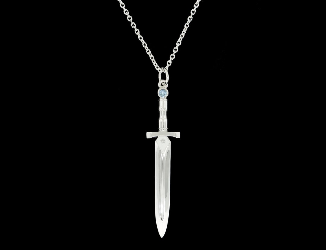 Sterling Silver Dagger Short Sword With Your Choice of Gemstone Accent ...