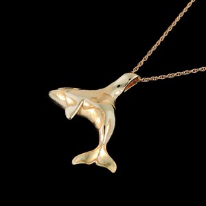 14k Yellow Gold Orca Whale Pendant or Necklace (optional Chain) - Etsy