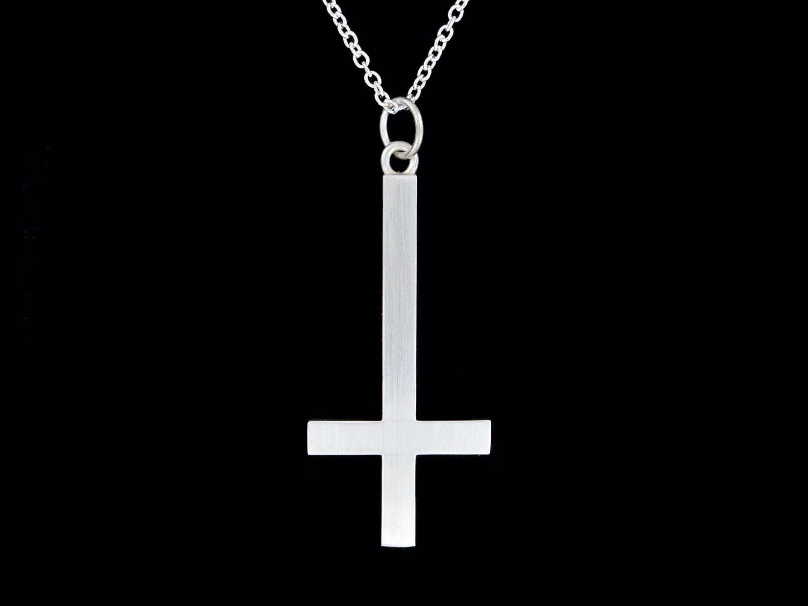 Sterling Silver Solid inverted Petrine Cross of Peter Pendant | Etsy