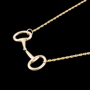 14k Yellow Gold D-ring Snaffle Bit Necklace - Etsy