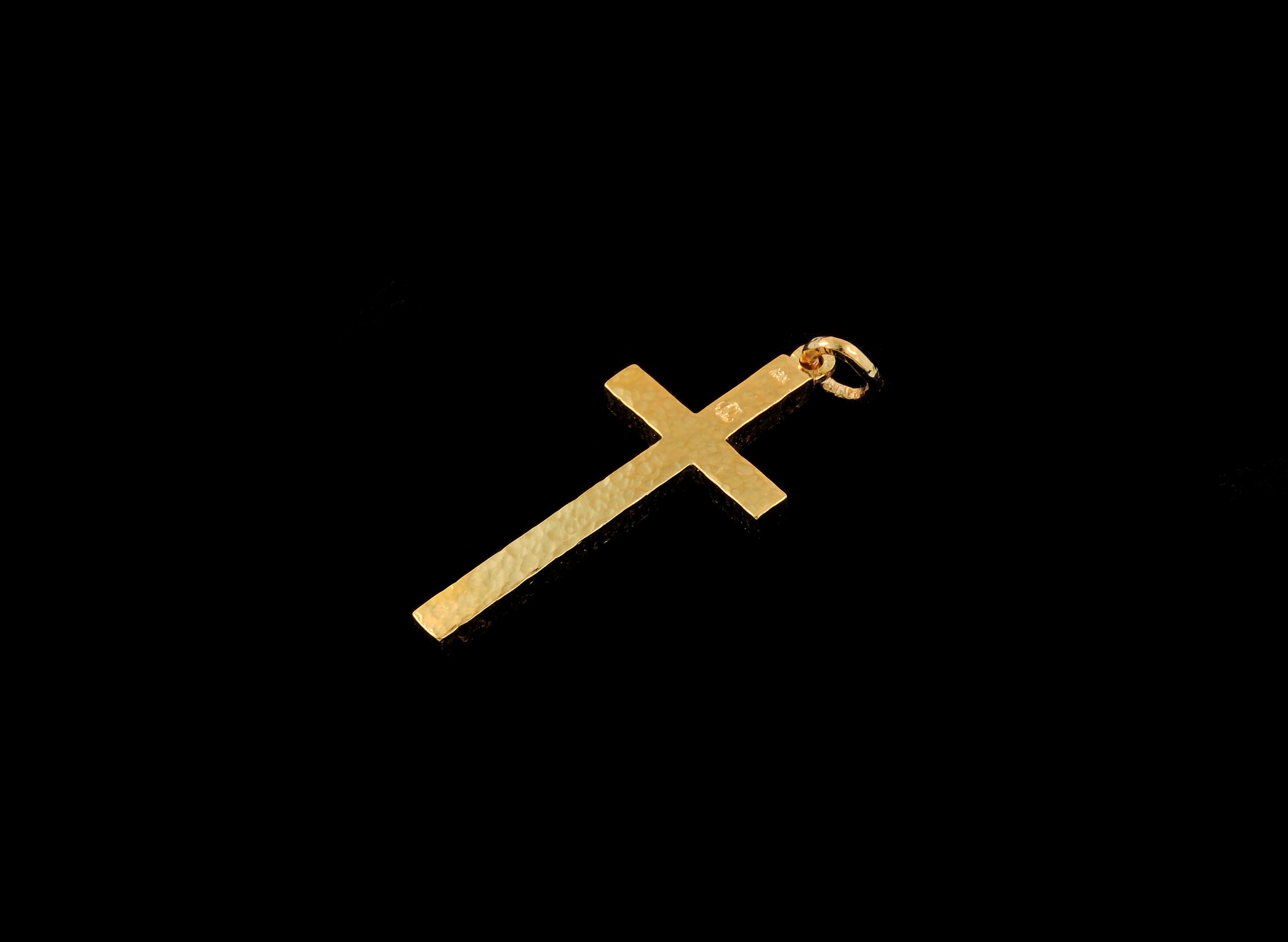 18k Yellow Gold Classic Cross Pendant or Necklace Optional Chain Etsy