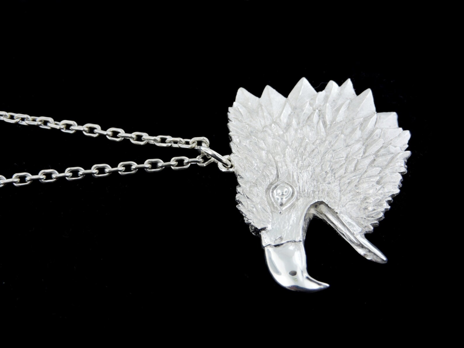 Large Sterling Silver Crying Eagle Head Necklace optional | Etsy