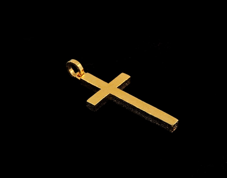 Pure 24k Gold Classic Rugged Cross Pendant - Etsy