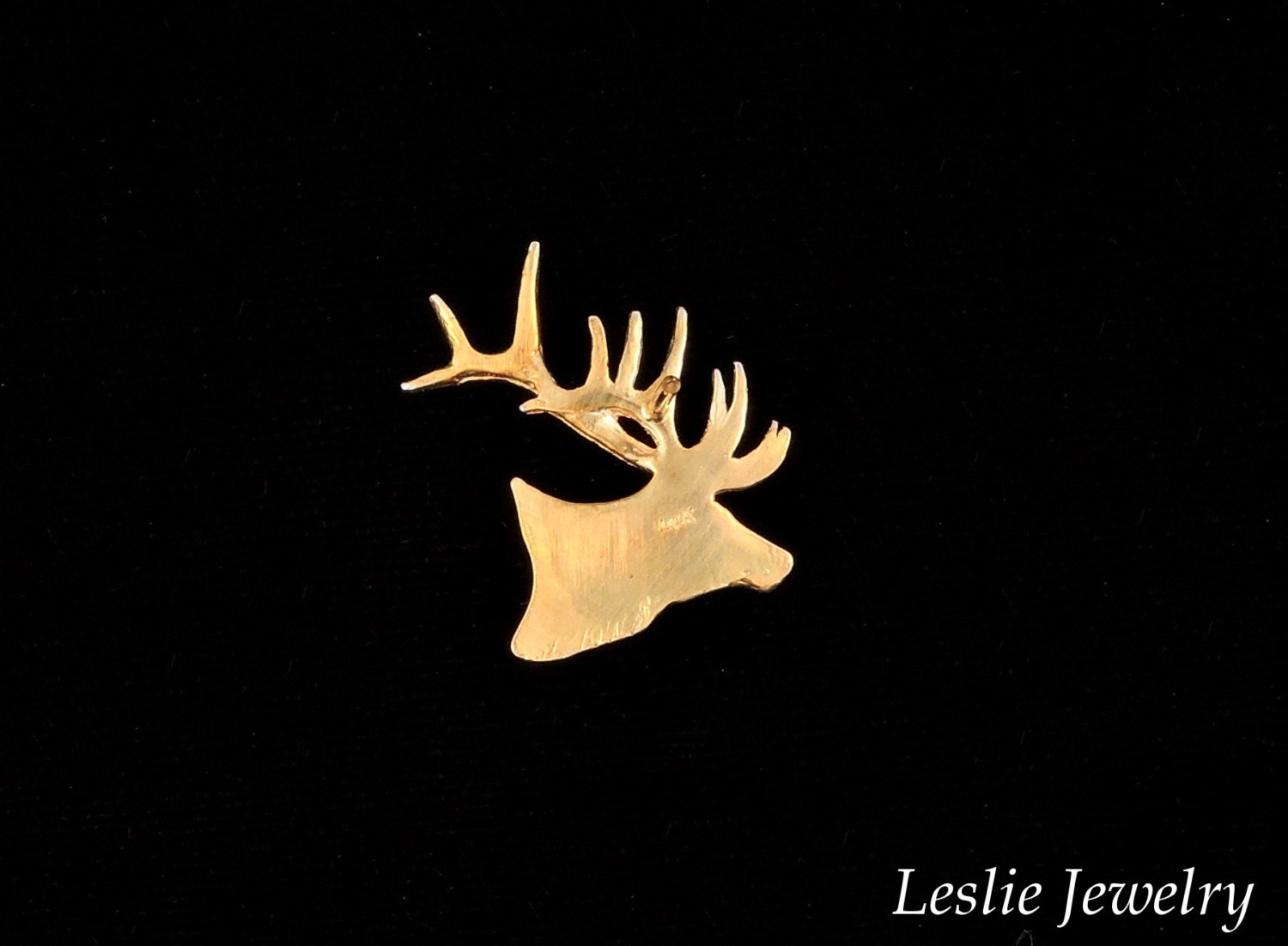 Small 14k or 18k Yellow Gold Bull Elk Head Pin and Tie Tack | Etsy