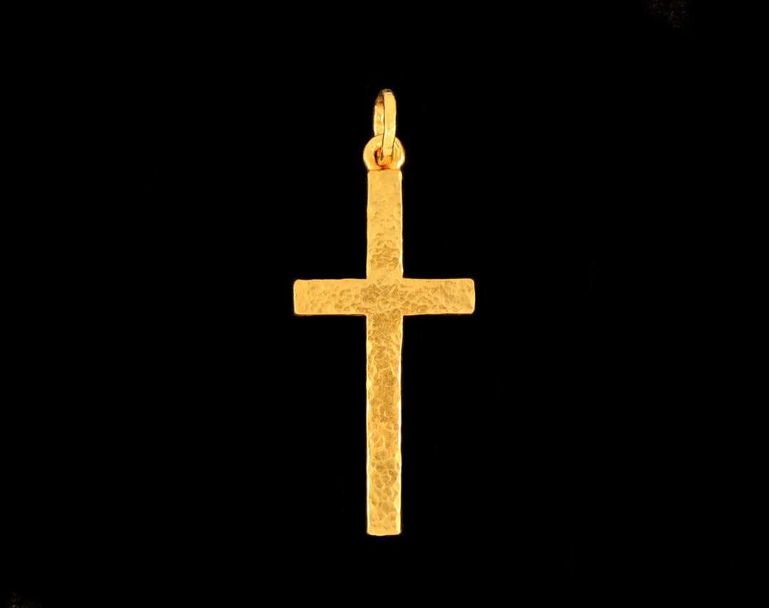 Large 24k Pure Gold Cross Pendant - Etsy