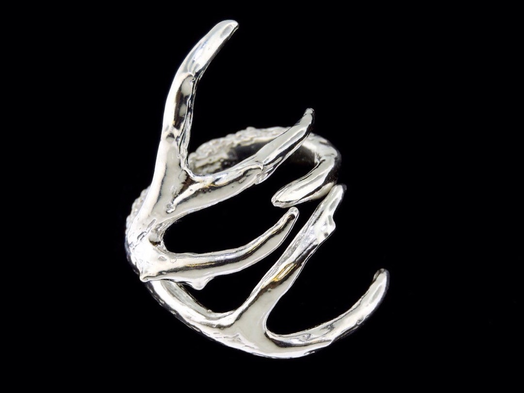 Sterling Silver Mule Deer Antler Ring - Etsy