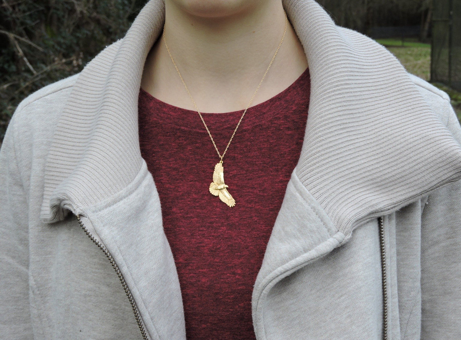 Soaring Red Tailed Hawk Solid 18k Yellow Gold Pendant or | Etsy