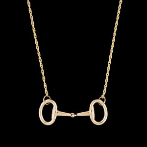 14k Yellow Gold D-ring Snaffle Bit Necklace - Etsy
