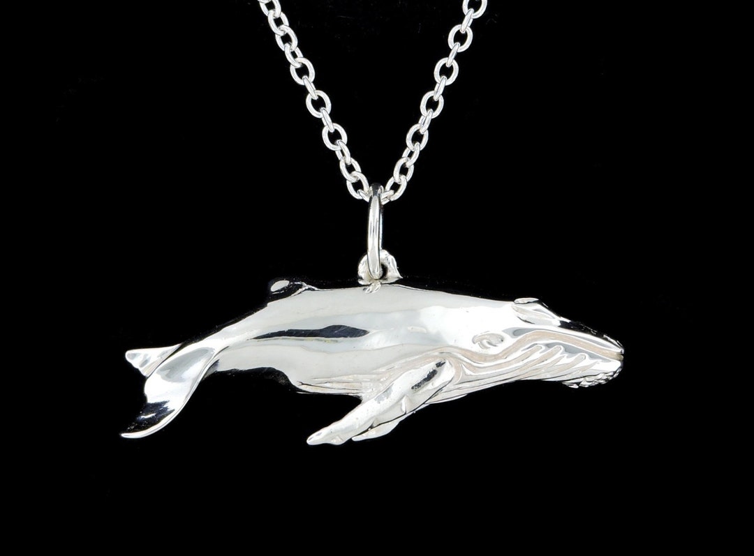 Sterling Silver Polished Humpback Whale Pendant or Necklace (optional ...