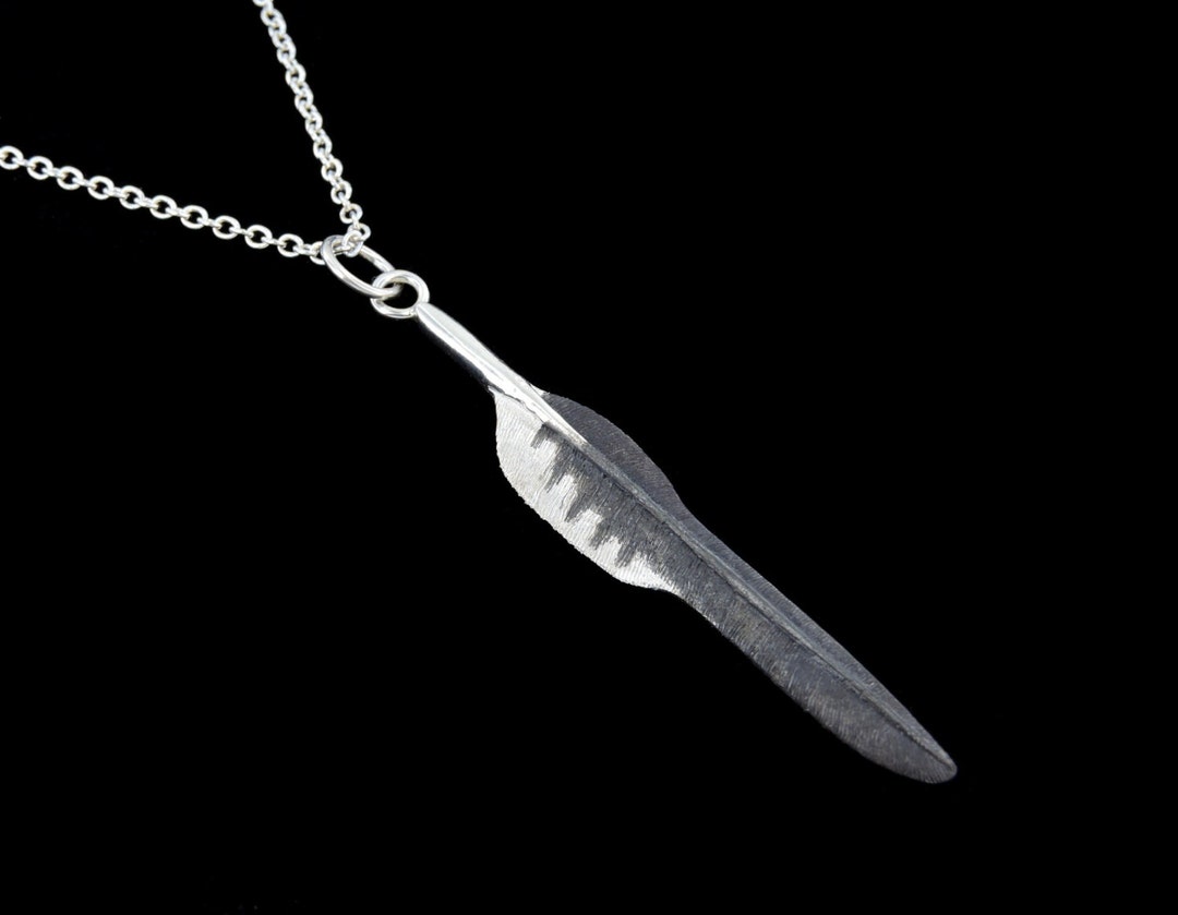 Sterling Silver Osprey Primary Wing Feather Pendant or Necklace ...