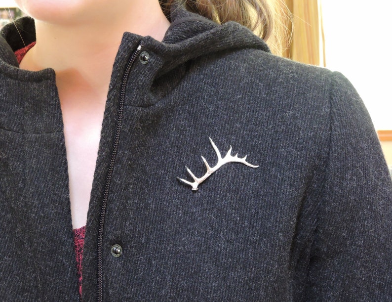 Sterling Silver Large Palmated Bull Elk Antler Pin - Etsy