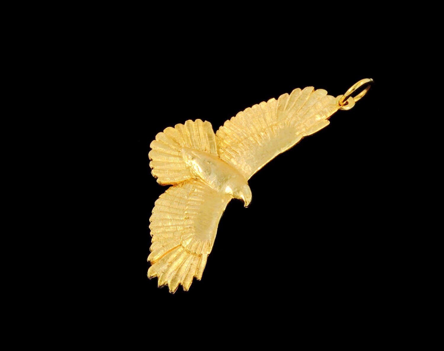 Soaring Red Tailed Hawk Solid 18k Yellow Gold Pendant or | Etsy